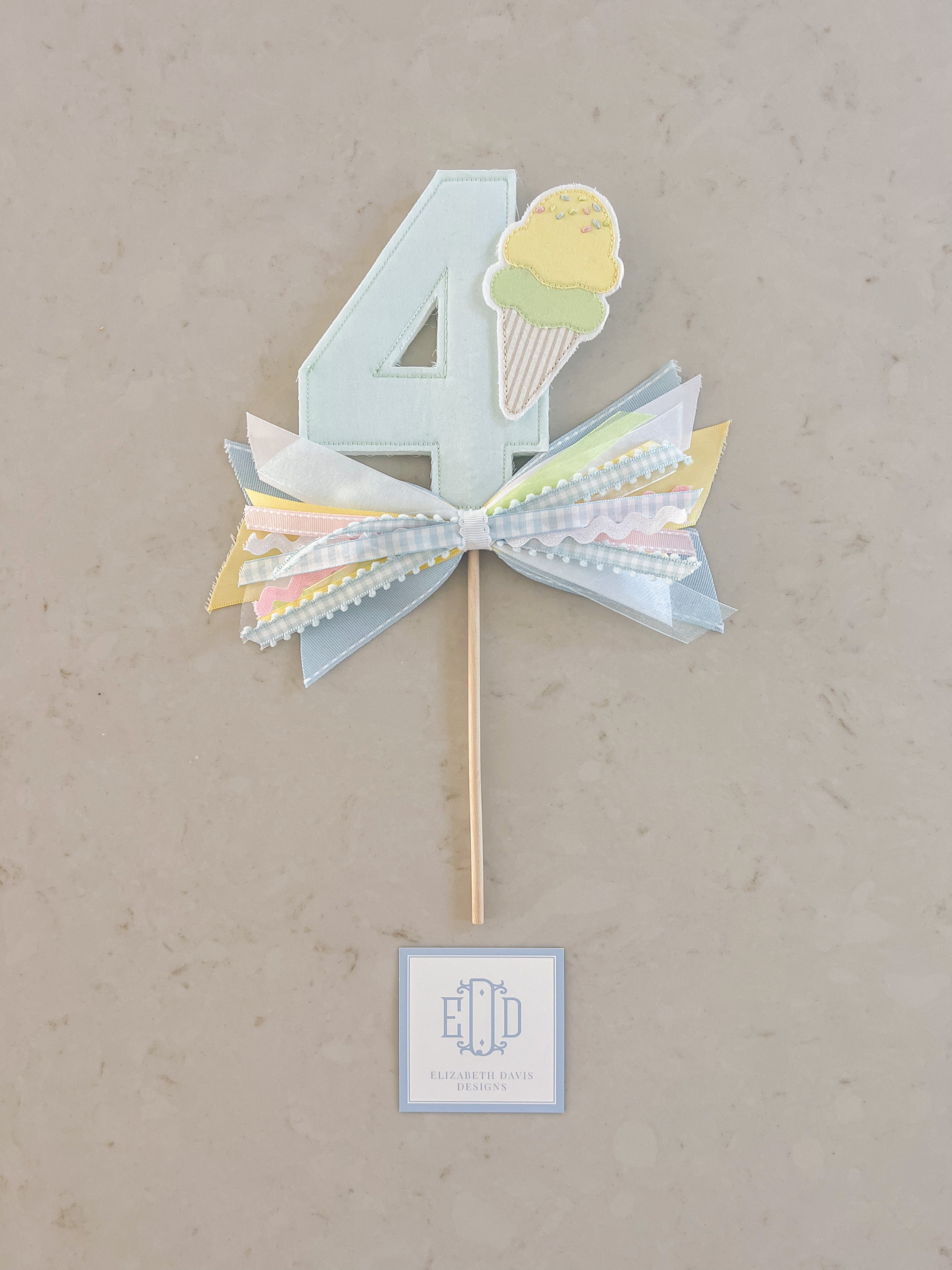 Mint Green Cake Topper + Ice Cream – Elizabeth Davis Designs