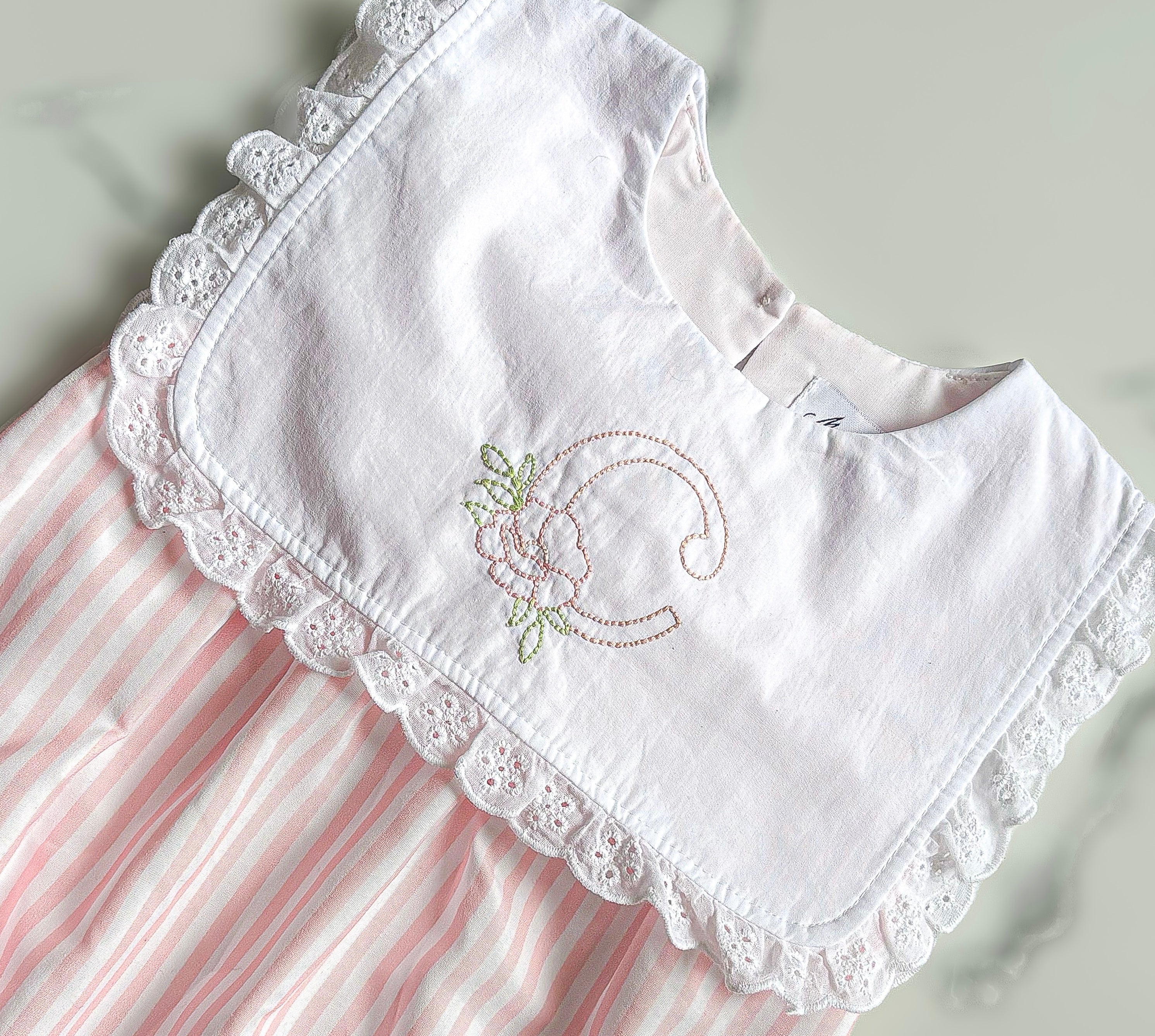 Baby Girl Pink Stripe Lace Trim Bubble – Elizabeth Davis Designs